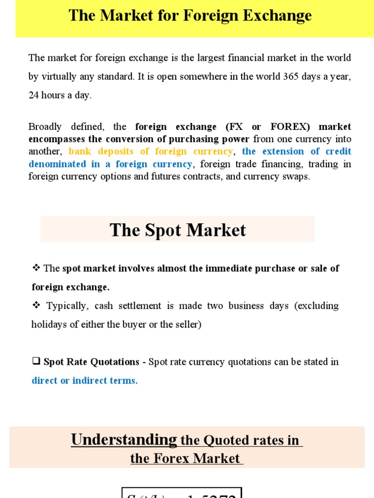 Market For Foreign Exchange | PDF | Foreign Exchange Market | Exchange Rate
