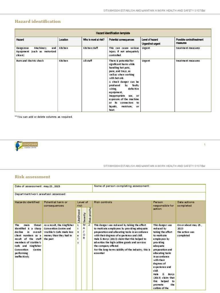 Hazard Identification and Risk Assessment Template | PDF | Hazards | Risk