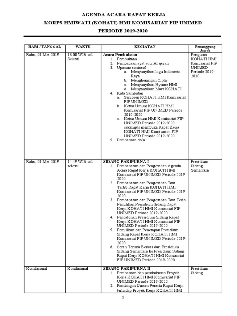 AGENDA ACARA RAKER Fix | PDF