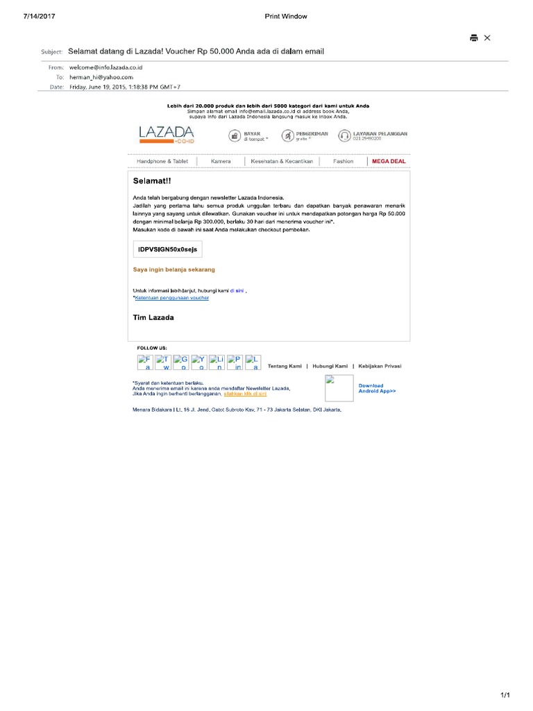 Lazada (Gabung Newsletter) | PDF