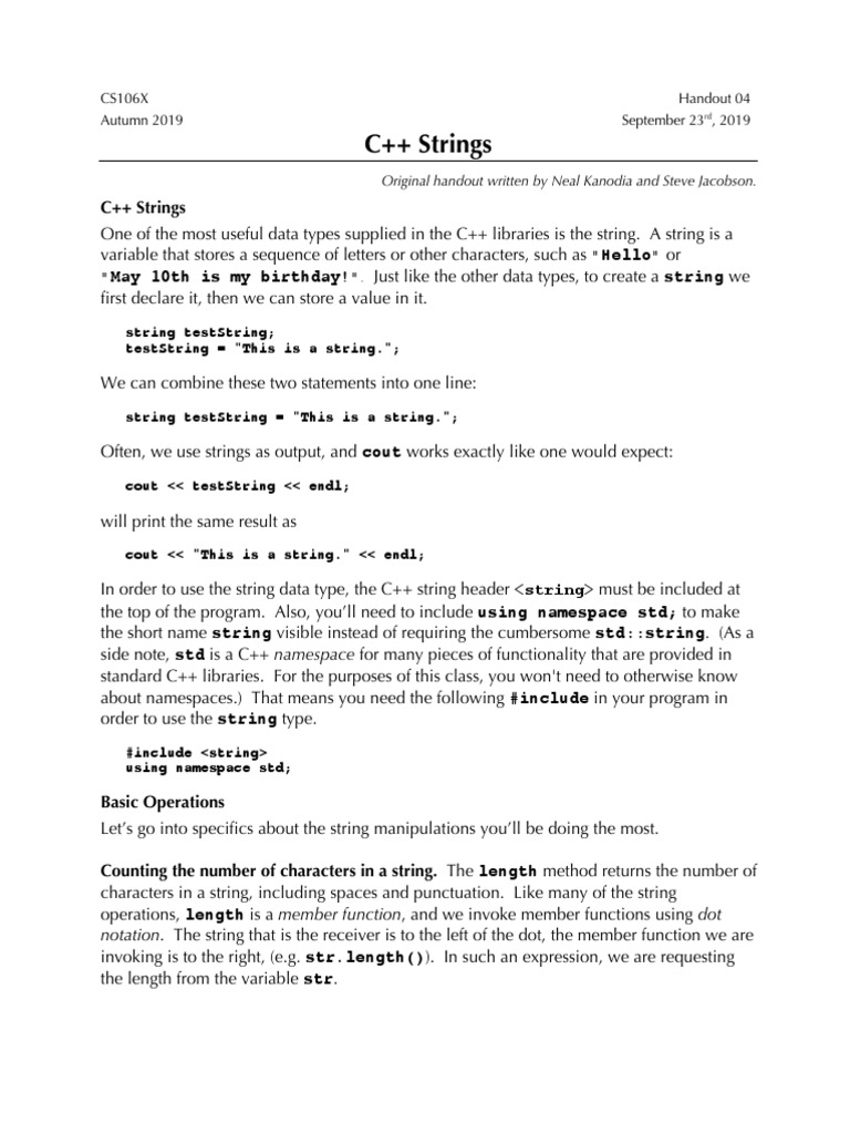 04-C - Strings | PDF | C++ | String (Computer Science)