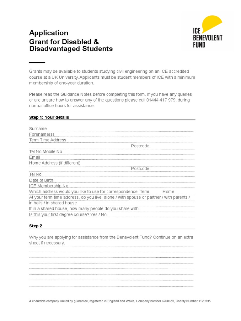 Student Grant Application Form | Download Free PDF | Charitable Organization | Credit