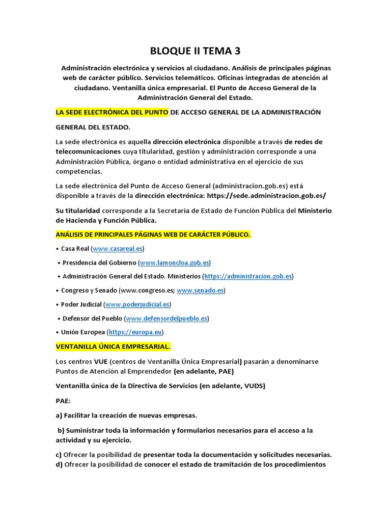 BLOQUE II TEMA 3 ADM Electronica | PDF | Ministerio (Departamento de Gobierno) | Gobierno