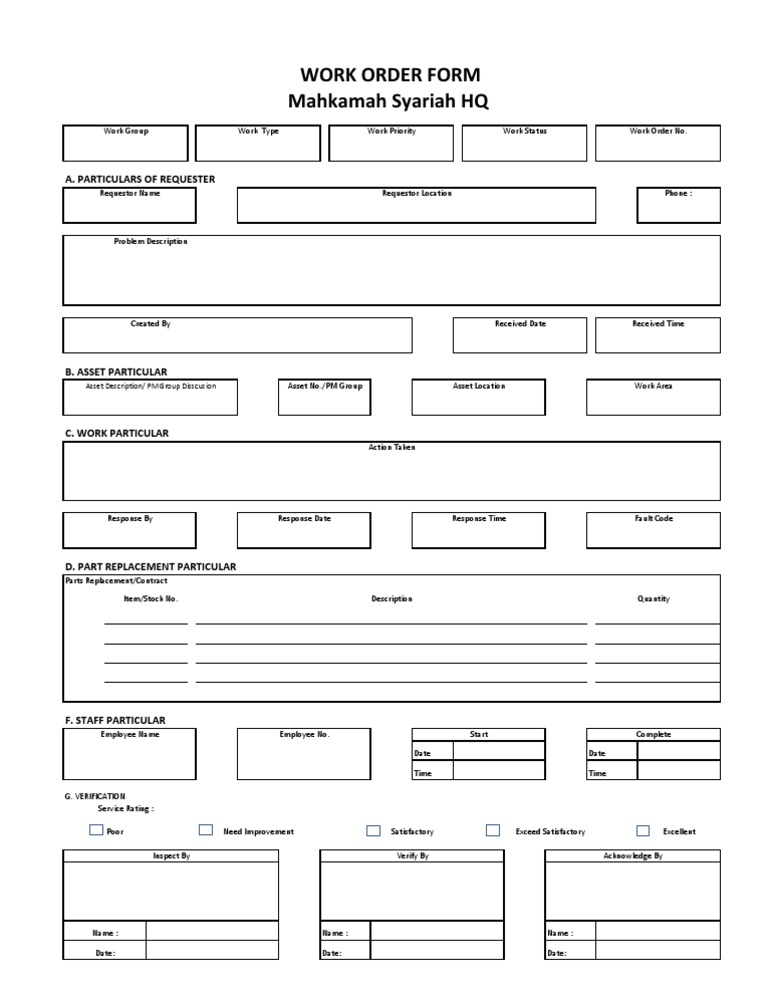 Borang Work Order | PDF | Business