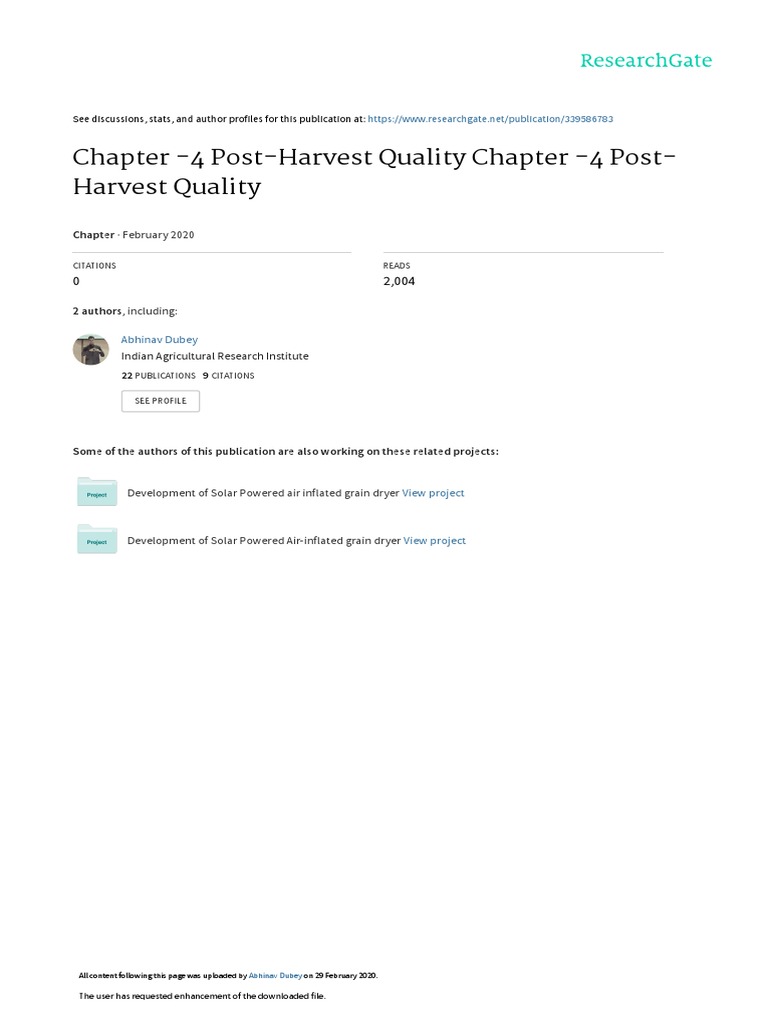 Post-Harvest Quality Evaluation Methods | PDF | Magnetic Resonance ...