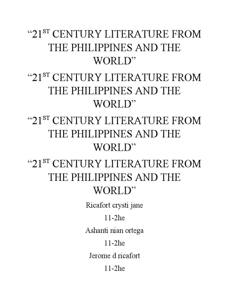 Ricafort Crysti Jane 11-2he Ashanti Nian Ortega 11-2he Jerome D Ricafort 11-2he | PDF | Classics