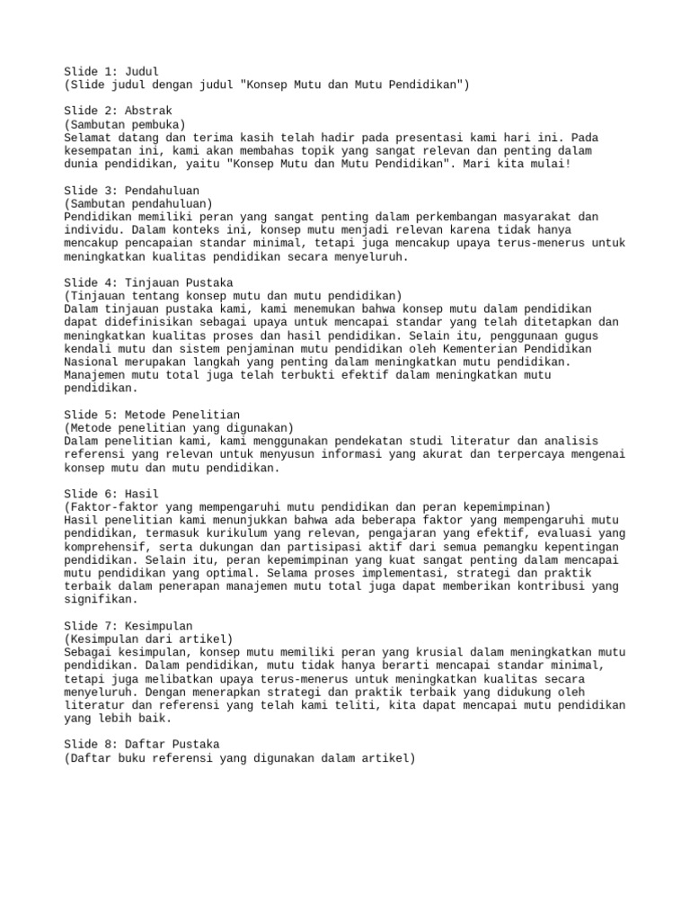 skrip presentasi | PDF