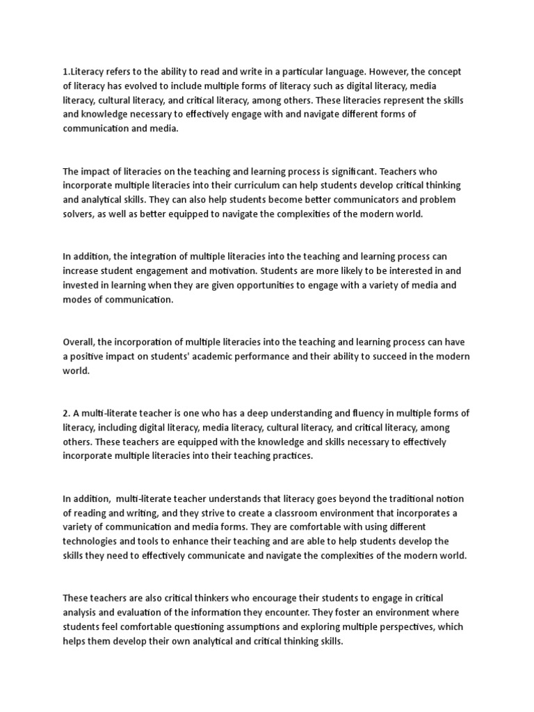 Act Module 3 | PDF | Literacy | Teachers