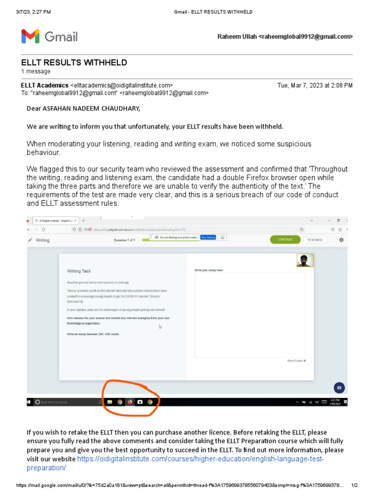 Gmail - ELLT RESULTS WITHHELD | PDF | Career & Growth