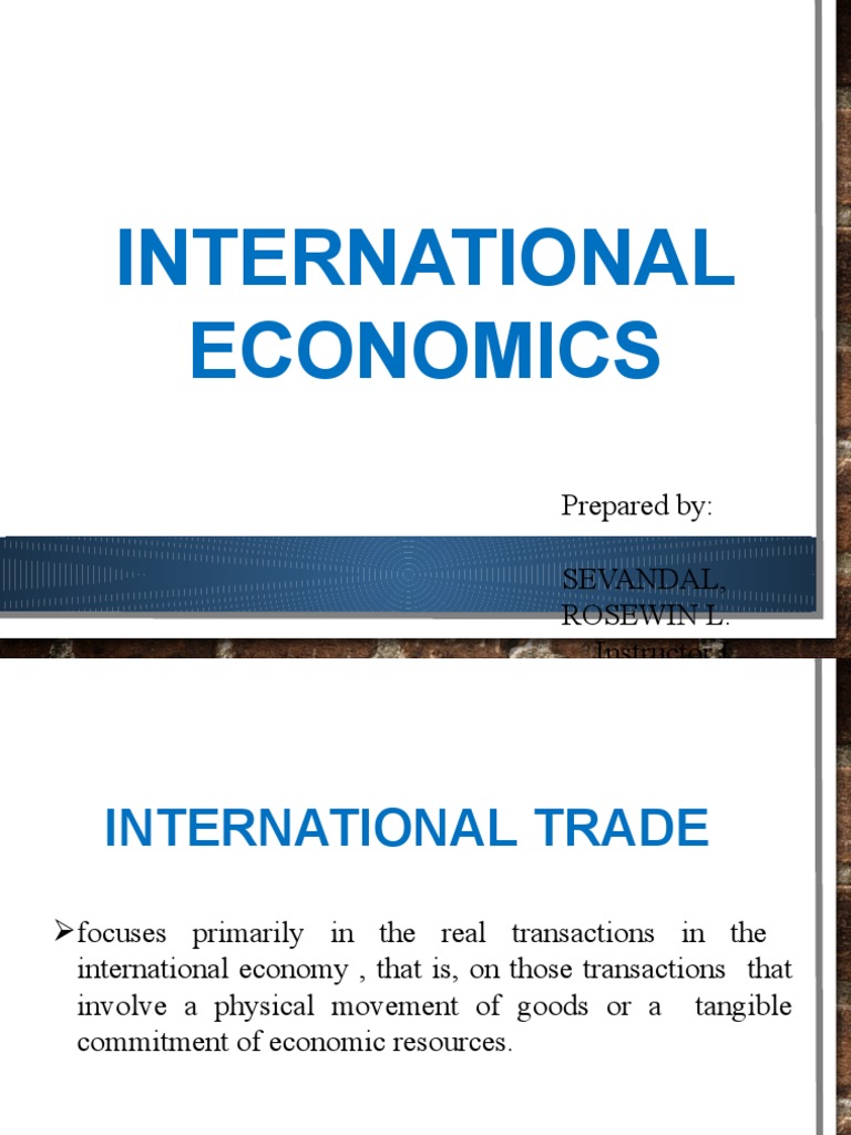 Chapter 4 - International Economics | PDF | Balance Of Payments ...