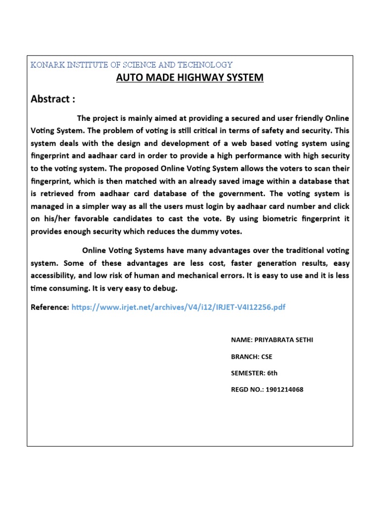 Online Voting System | PDF