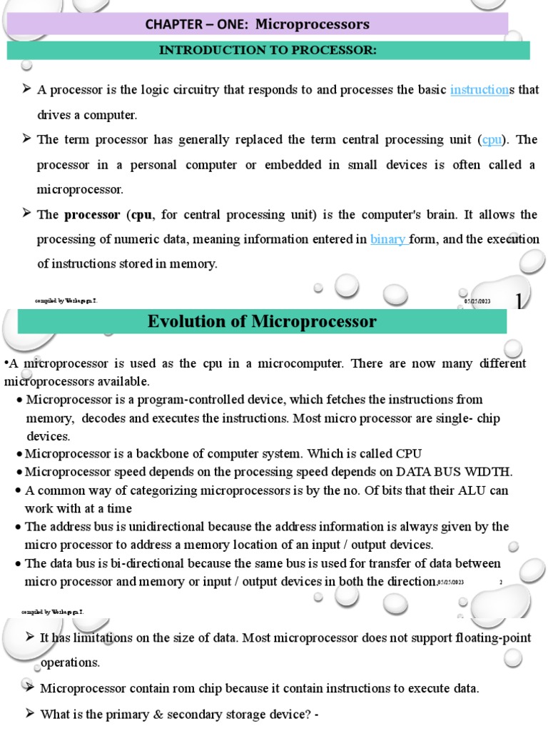 Chapter - One | PDF | Central Processing Unit | Computer Data Storage