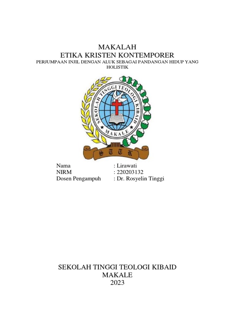 Makalah Etika Kristen Kontemporer | PDF