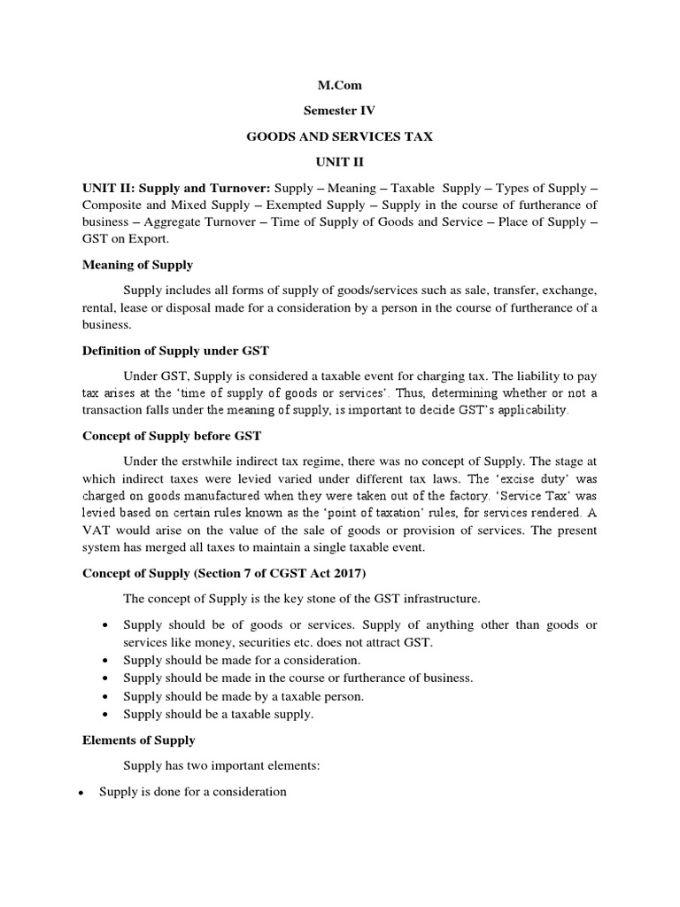 GST Unit Ii | PDF | Value Added Tax | Taxes