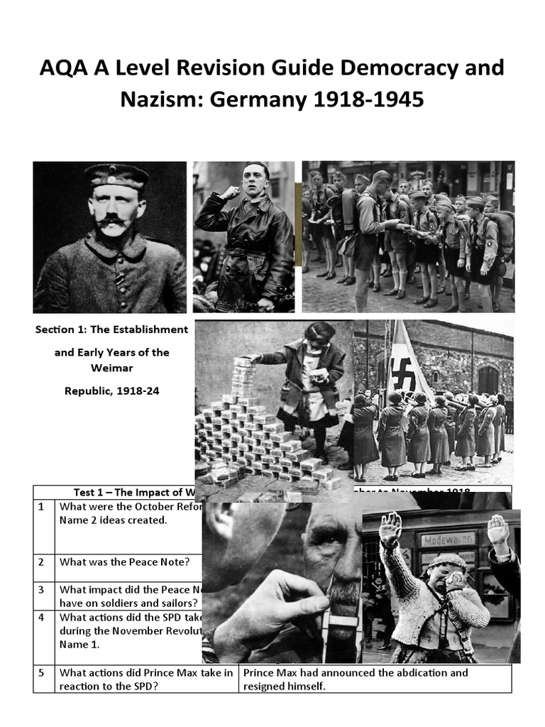 Aqa A Level Germany Revision Guide | PDF | Weimar Republic | Nazism