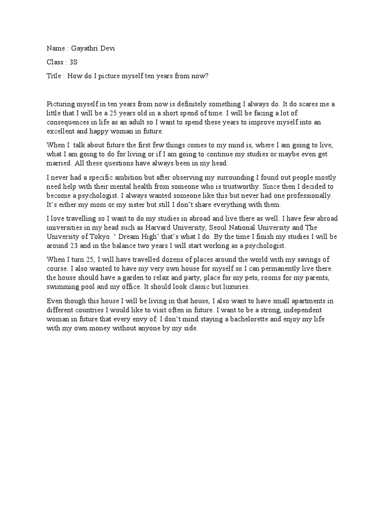 How Do I Picture Myself Ten Years From Now | PDF