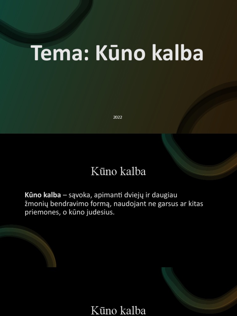 Kūno Kalba | PDF