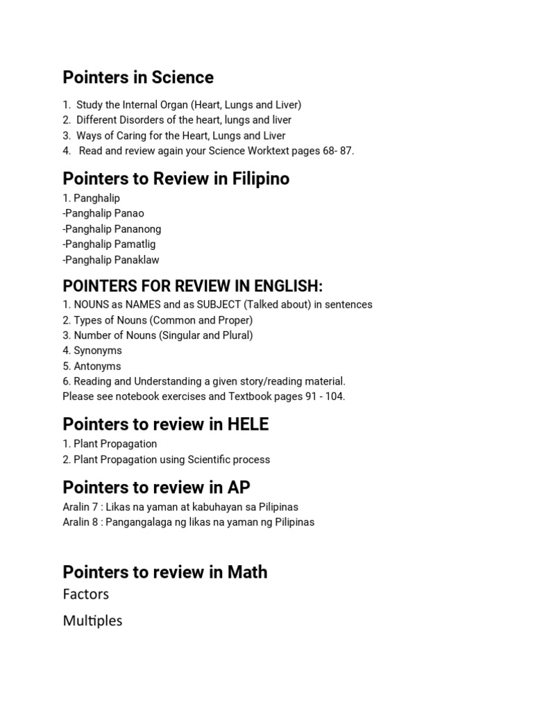 Pointers in Science | PDF