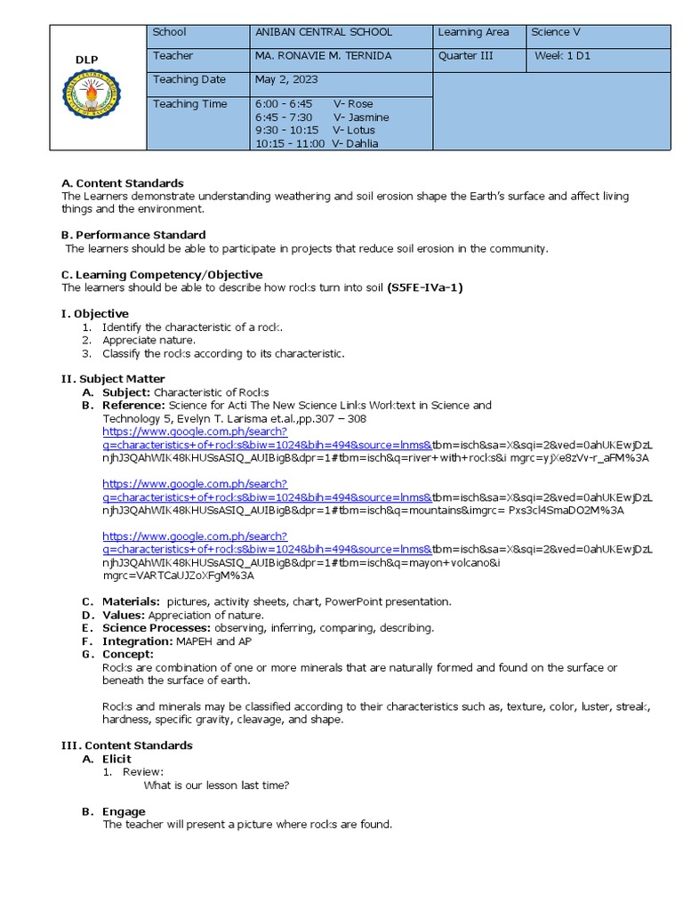 Q4 - Science5 - Week 1 | PDF | Rock (Geology) | Weathering