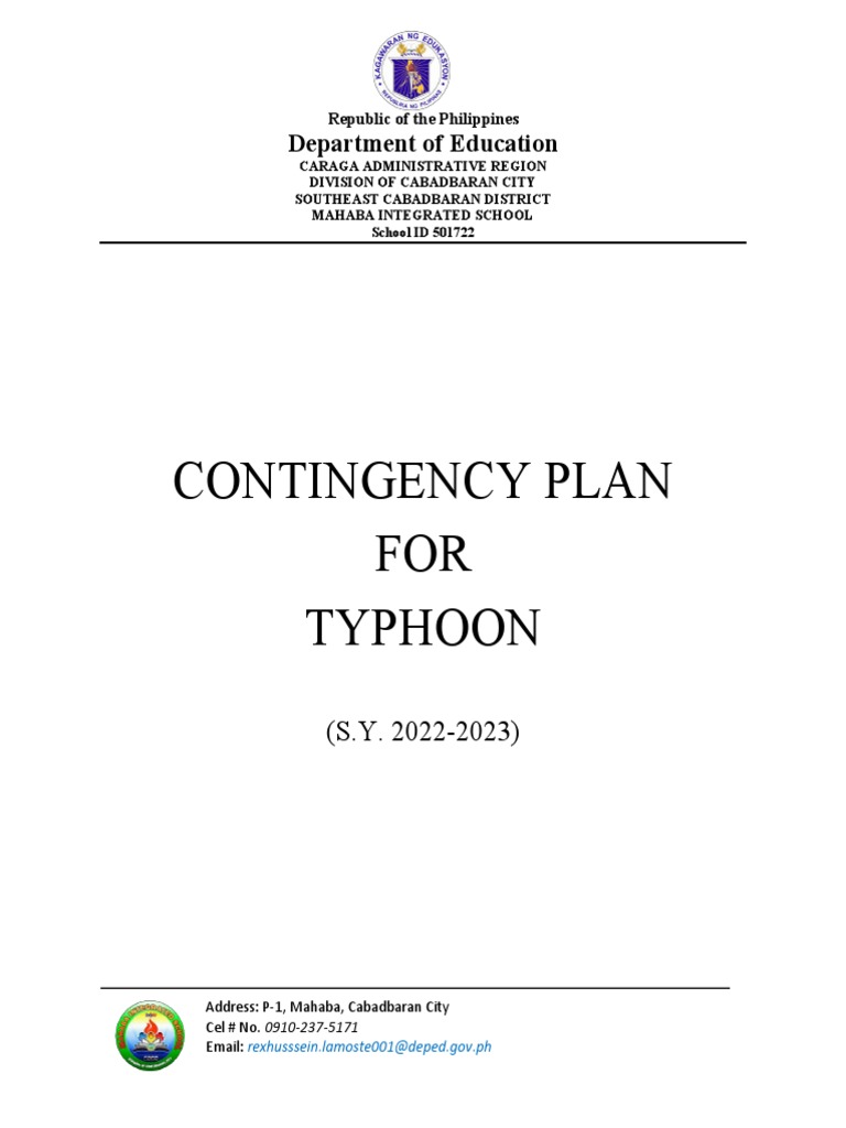 Contigency Plan 2022-2023 | PDF | Hazards | Kindergarten