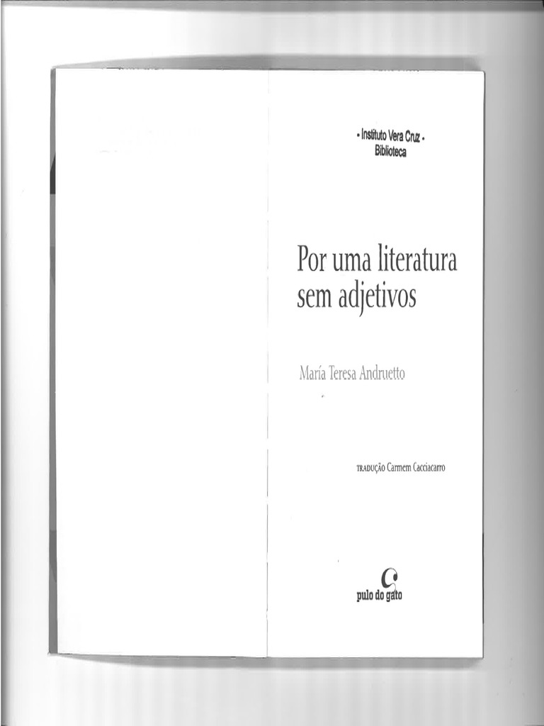 LIVRO - Pos Livros Maria Teresa Andruetto Por Uma Leitura Sem Adjetivos ...