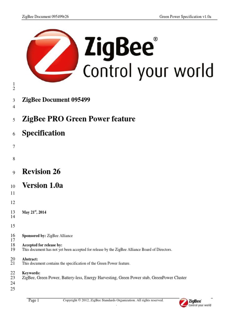 Docs 09 5499 26 Batt Zigbee Green Power Specification | Download Free PDF | Computer Network ...