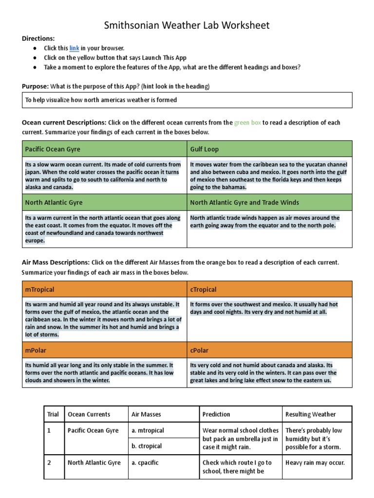 Smithsonian Weather Lab | PDF | Tropical Cyclones | Rain