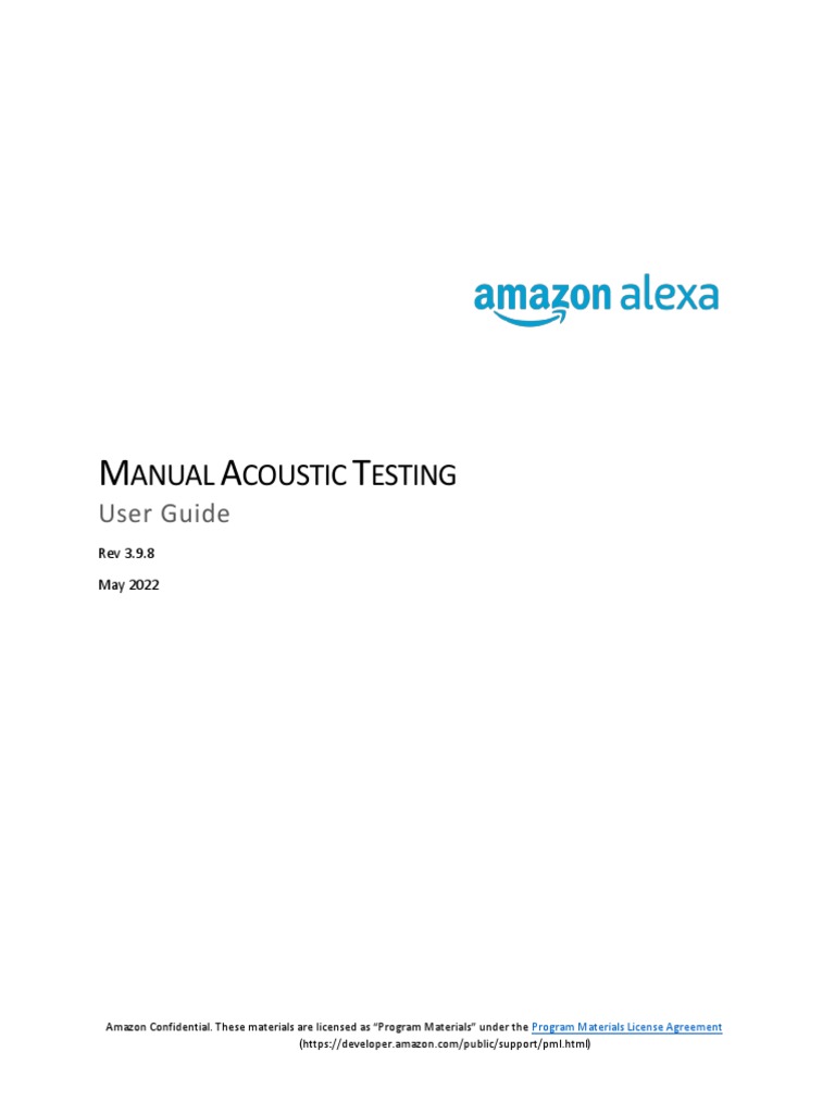 Acoustic Testing User Guide V3 9 8 Pdf Amazon Echo Computer File