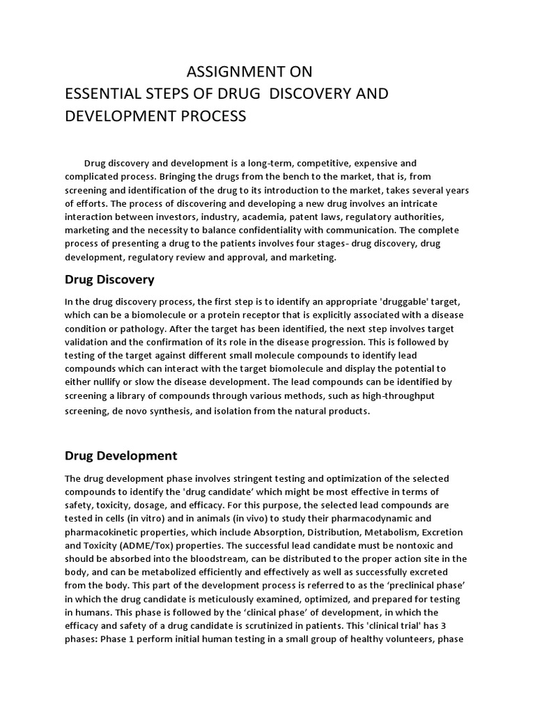 Assignment On Drug Discovery | Download Free PDF | Pharmacovigilance ...