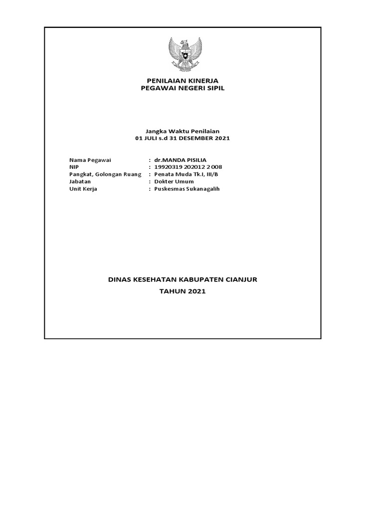 Penilaian Kinerja PNS dr. Manda 2021 | PDF
