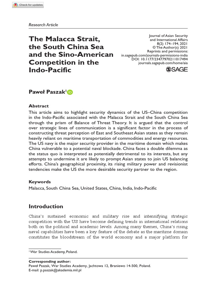US-China Competition in Indo-Pacific Waters | PDF | China | World Politics