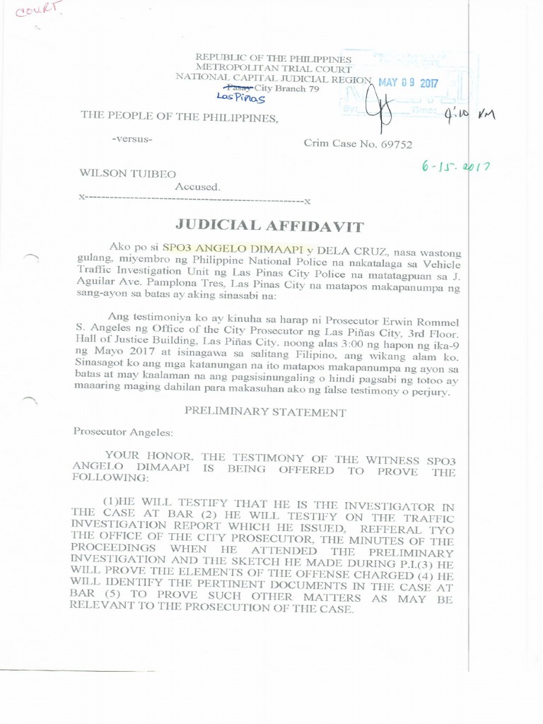 JA of SPO2 Dimaapi For CC No. 69752 | PDF