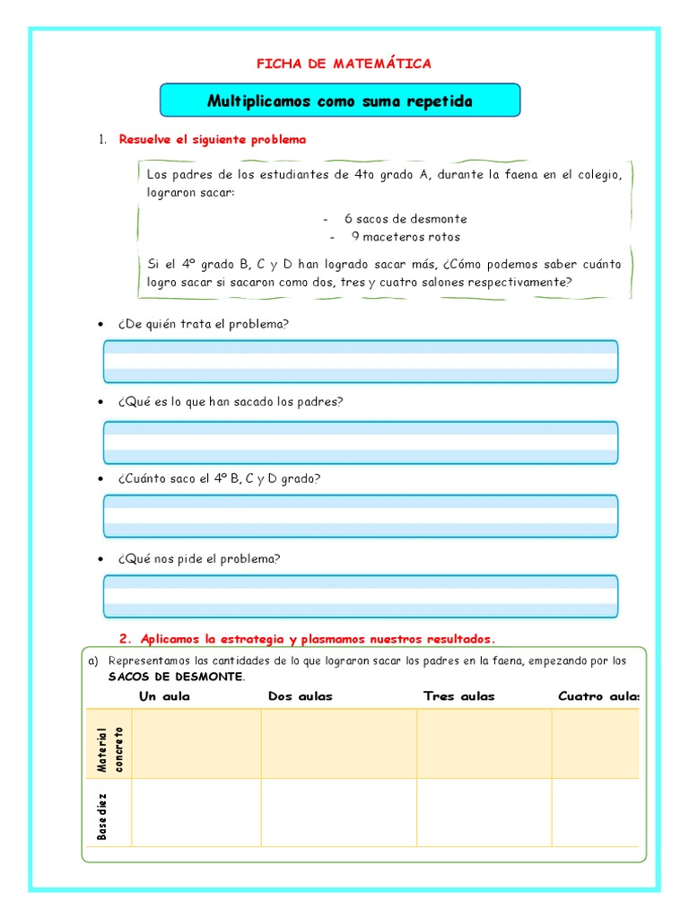 Ficha Mate Mart 23 Multiplicamos A Partir de La Suma Repetida 965727764 ...