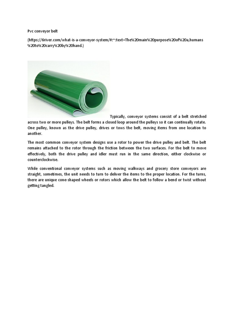 PVC Conveyor Belt | PDF | Belt (Mechanical) | Valve