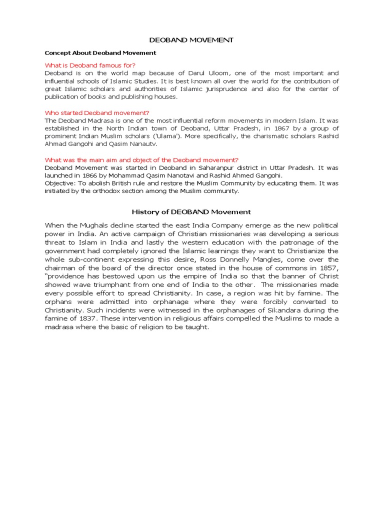 DEOBAND MOVEMENT | PDF