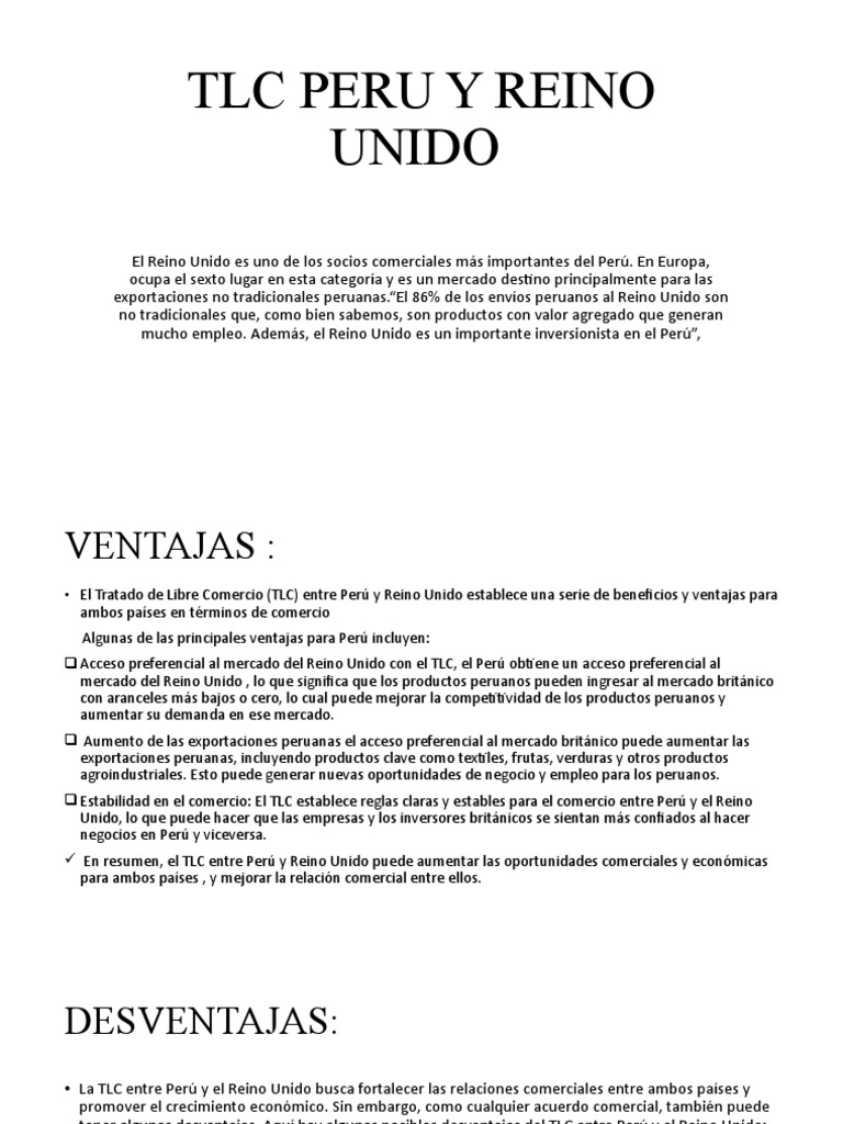 TLC Peru y Reino Unido | PDF | Tratado de Libre Comercio Norteamericano ...