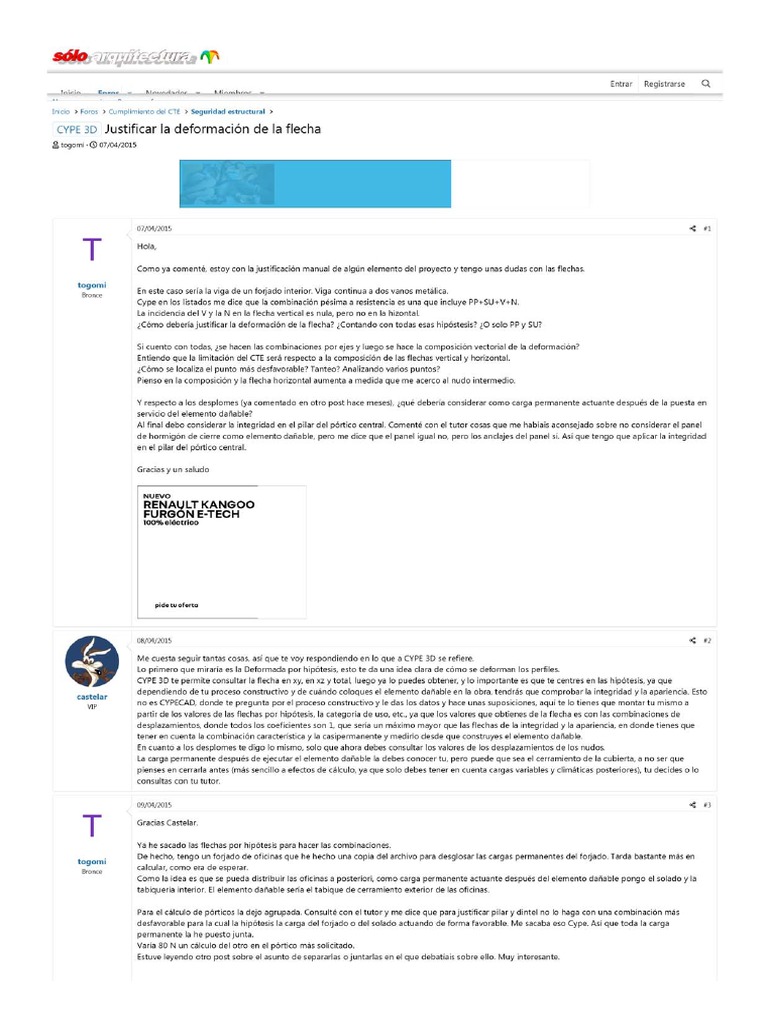 CYPE 3D - Justificar La Deformación de La Flecha - Foros Sólo Arquitectura | Descargar gratis ...