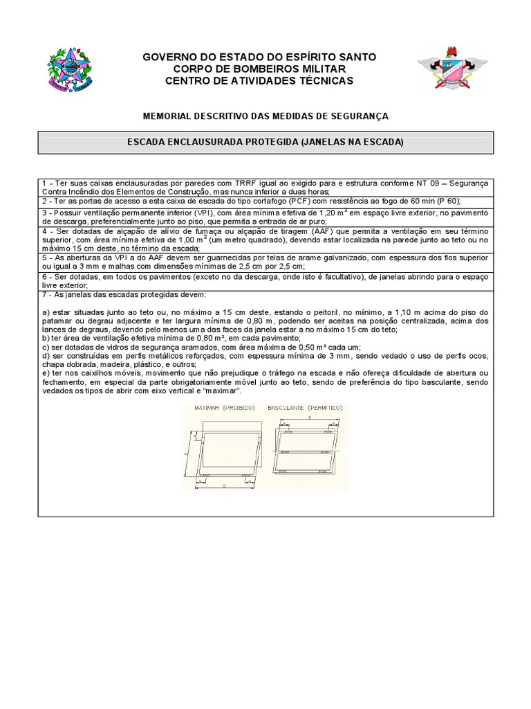 11 - ESCADA ENCLAUSURADA PROTEGIDA - JANELA NA ESCADA (NT 10, Parte 1 ...