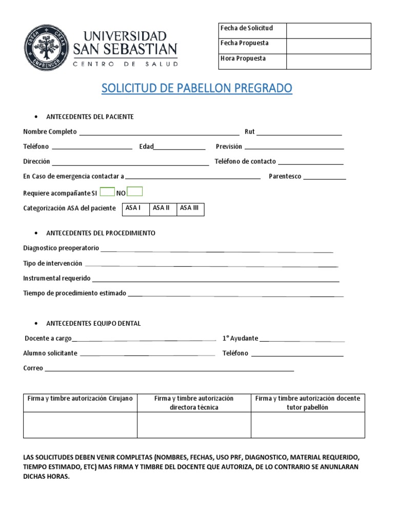 PABELLON Solicitud Pre Grado | PDF