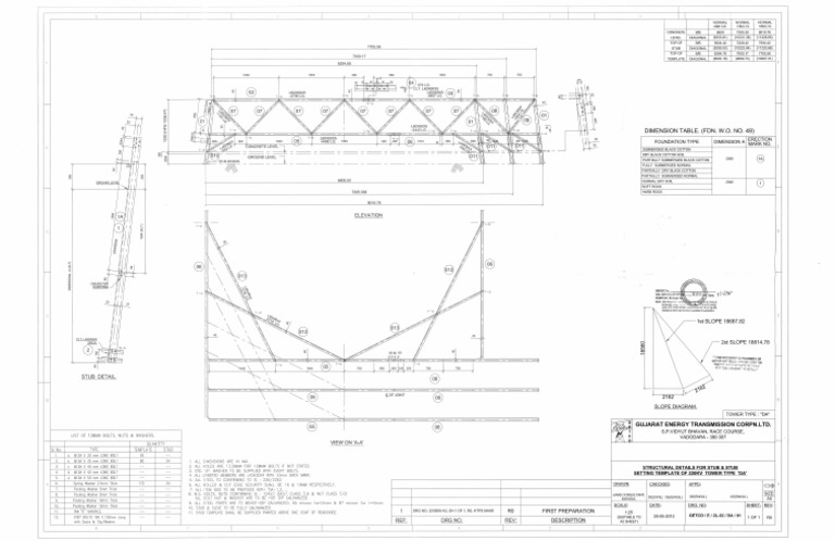 Stub Template Details For DA Tower | PDF