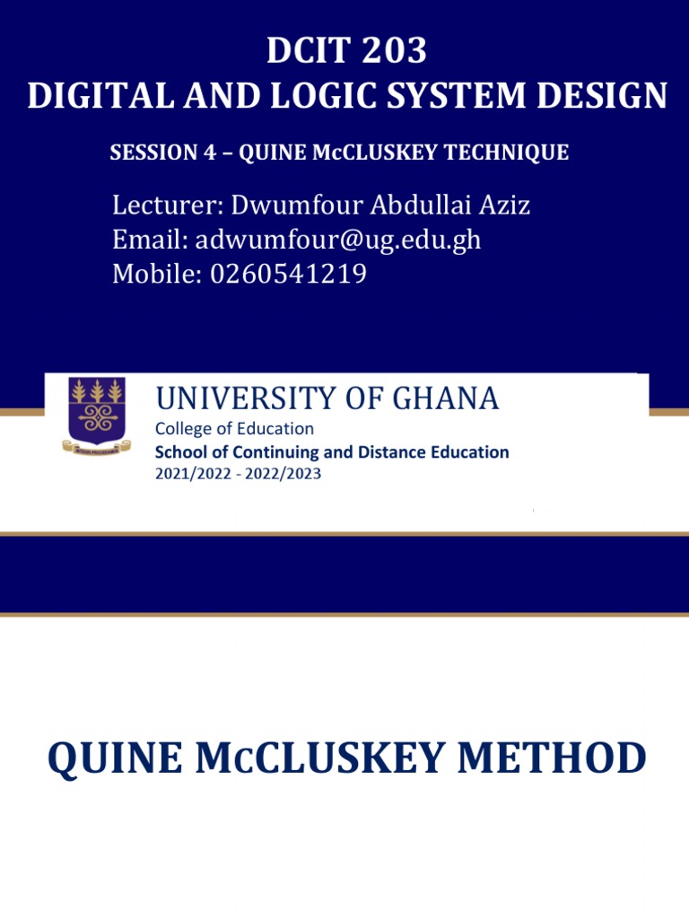 Quine McCluskey Method Guide | PDF