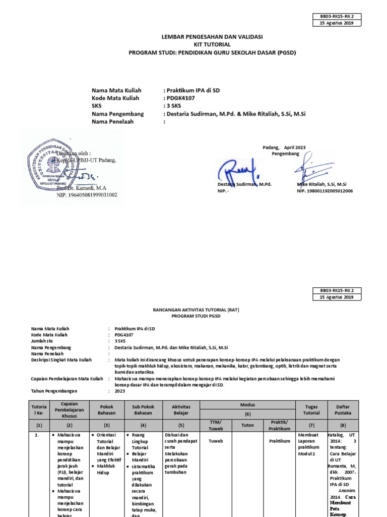 Ratsat - PDGK4107 - Harau - Destaria - Mike Ritaliah | PDF