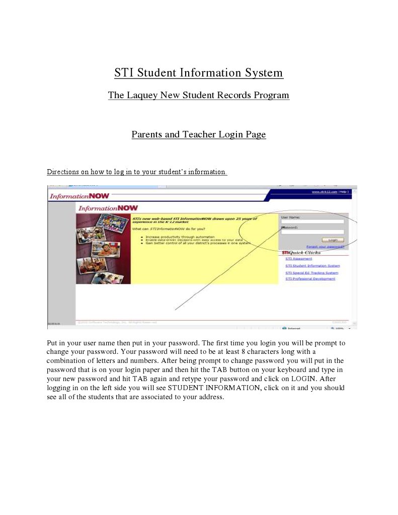 STI Student Login Instructions | PDF