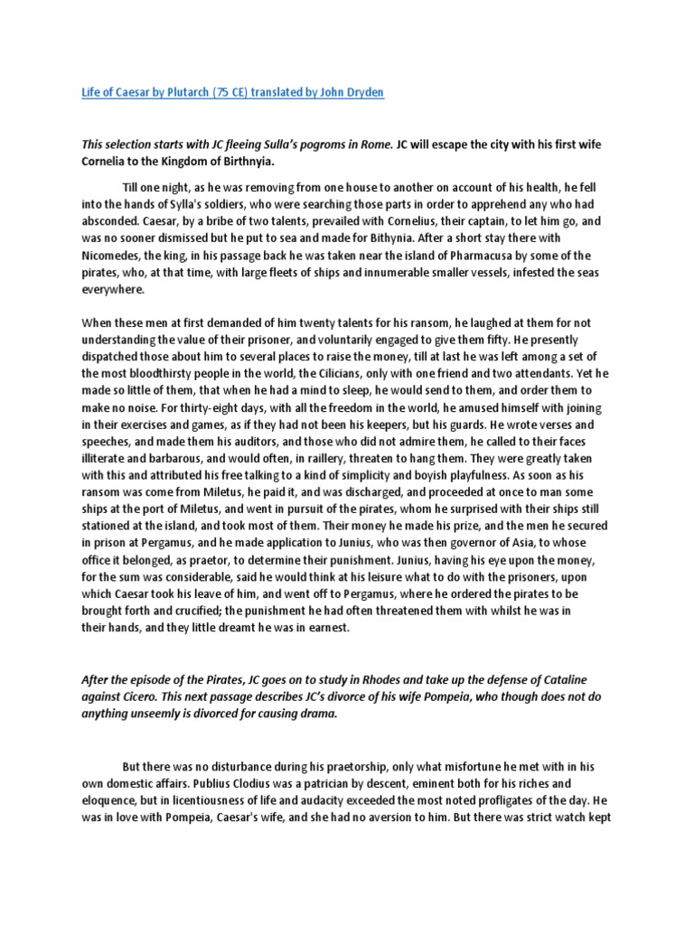 Plutarch Life of Caesar-1 | PDF | Julius Caesar | Ancient Rome