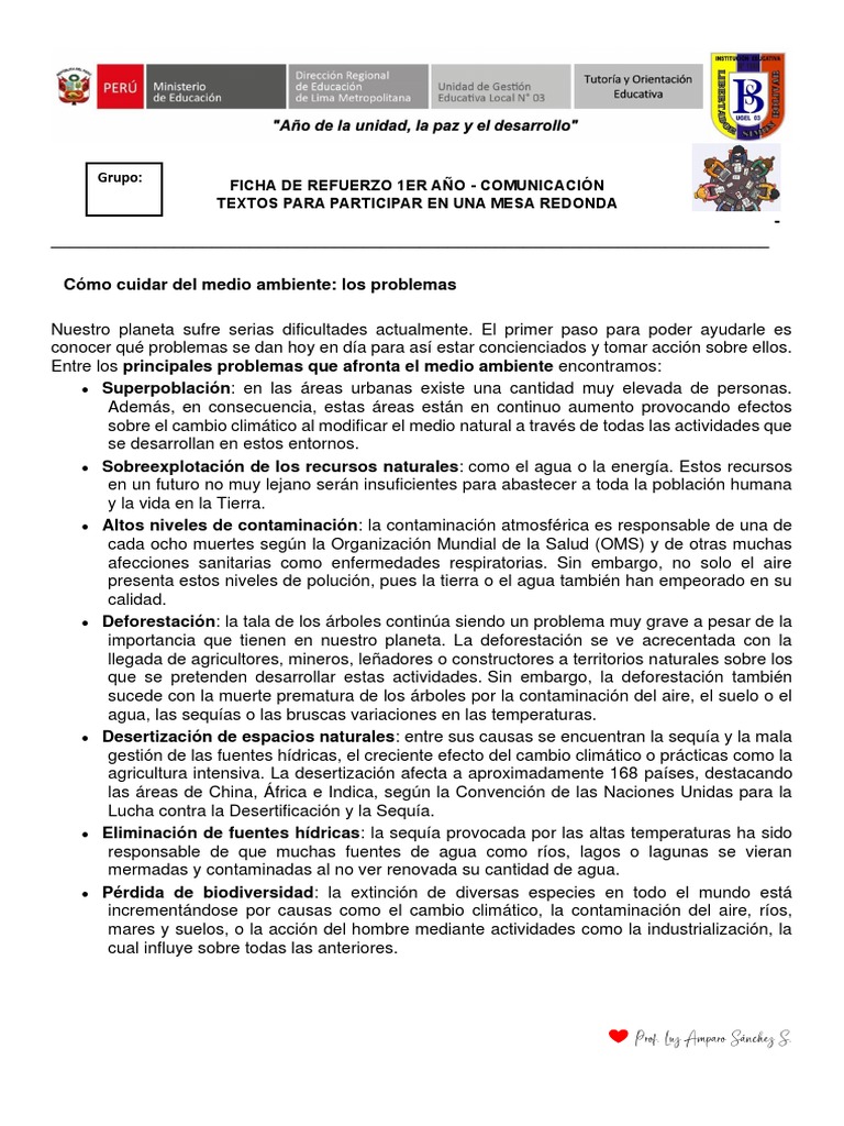 Ficha de Refuerzo de Comprension Lectora LAS-1 Ccesa007 | PDF | Residuos | Agua