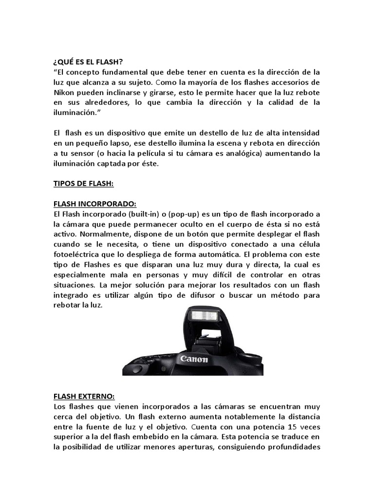 Qué Es El Flash y Tipos de Flash | PDF | Flash (fotografía) | Radiación ...