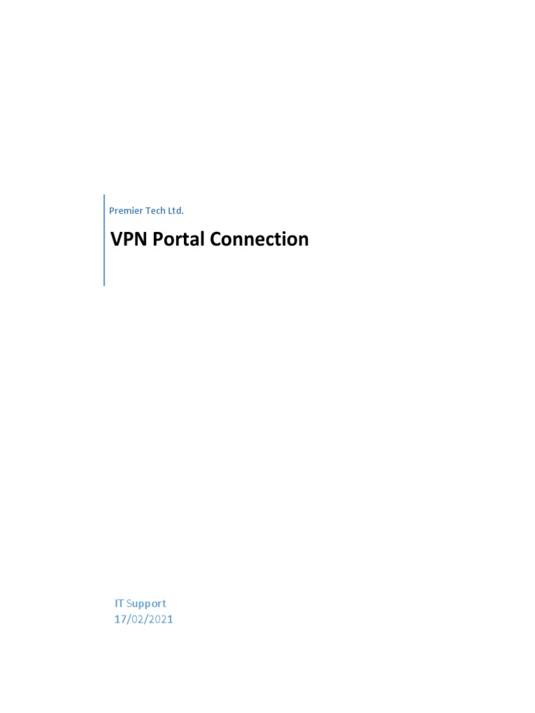 How To Connect To The VPN Portal | PDF