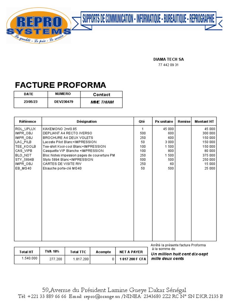 Devis Diama Tech | PDF