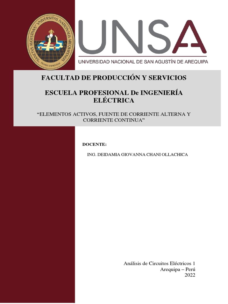 Tif Elementos Activos, Fuentes Ac y DC | PDF | Corriente eléctrica ...