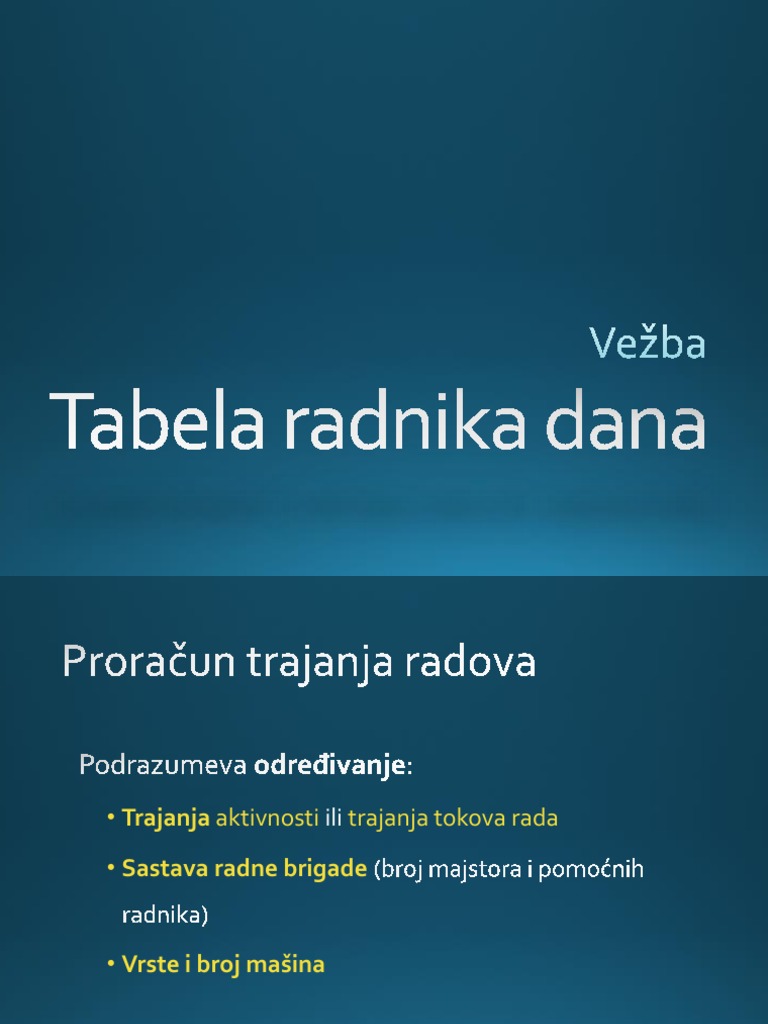 Tabela Radnika Dana 2020 | PDF